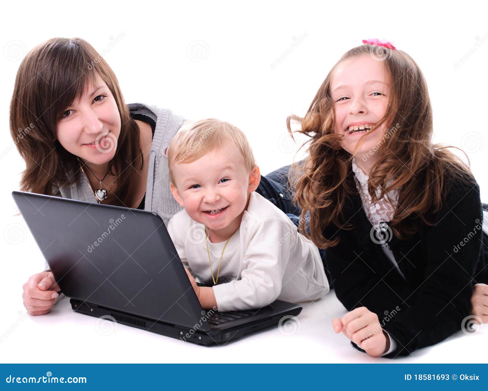 Children with laptop stock image. Image of lifestyles - 18581693