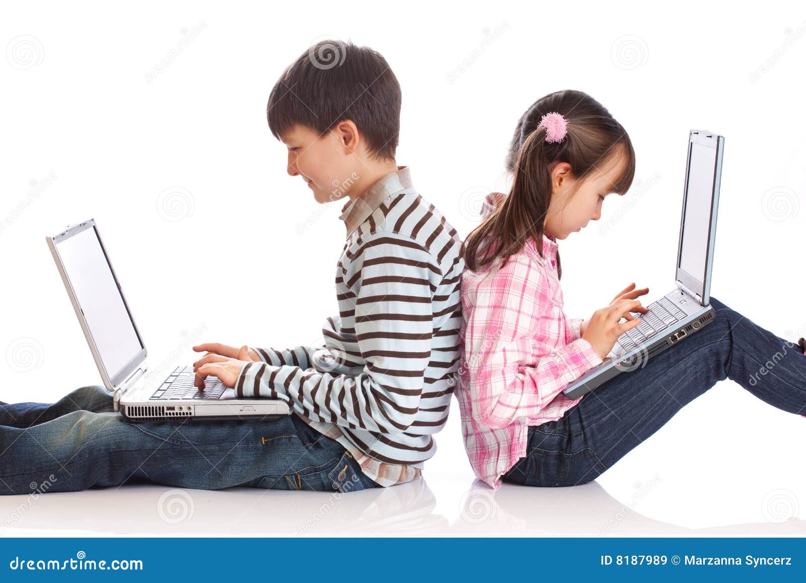 Children with laptops stock image. Image of laptop, youthful - 8187989