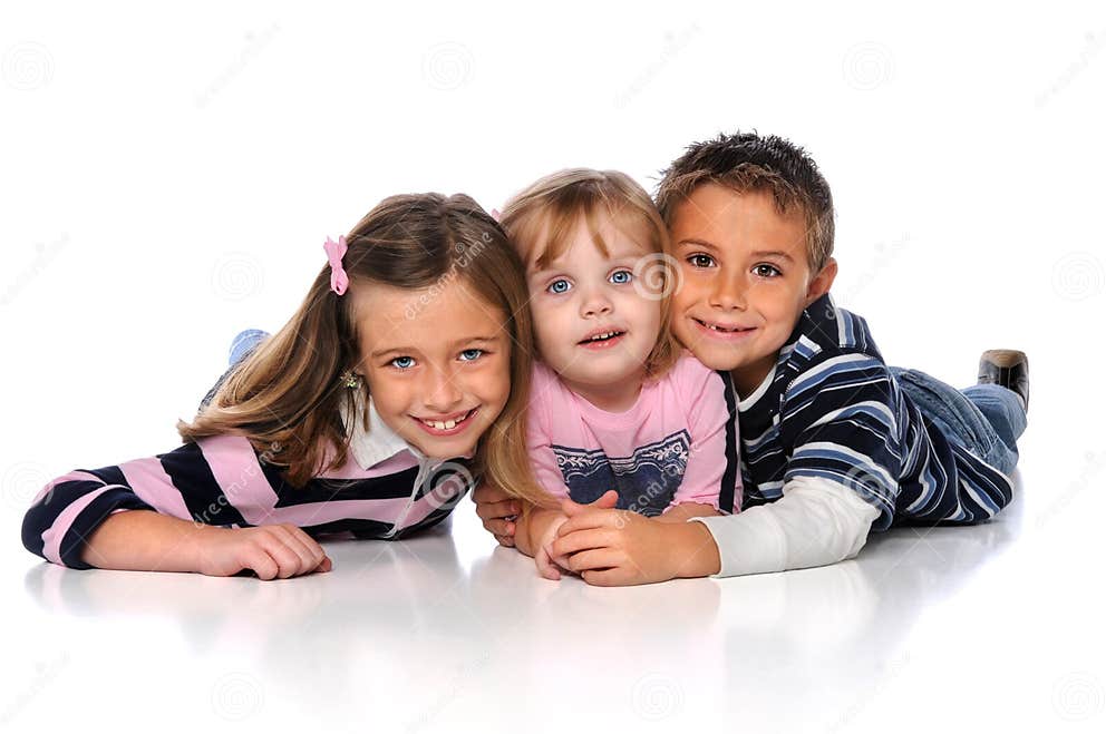 Children Laying on Floor stock photo. Image of brother - 13265878