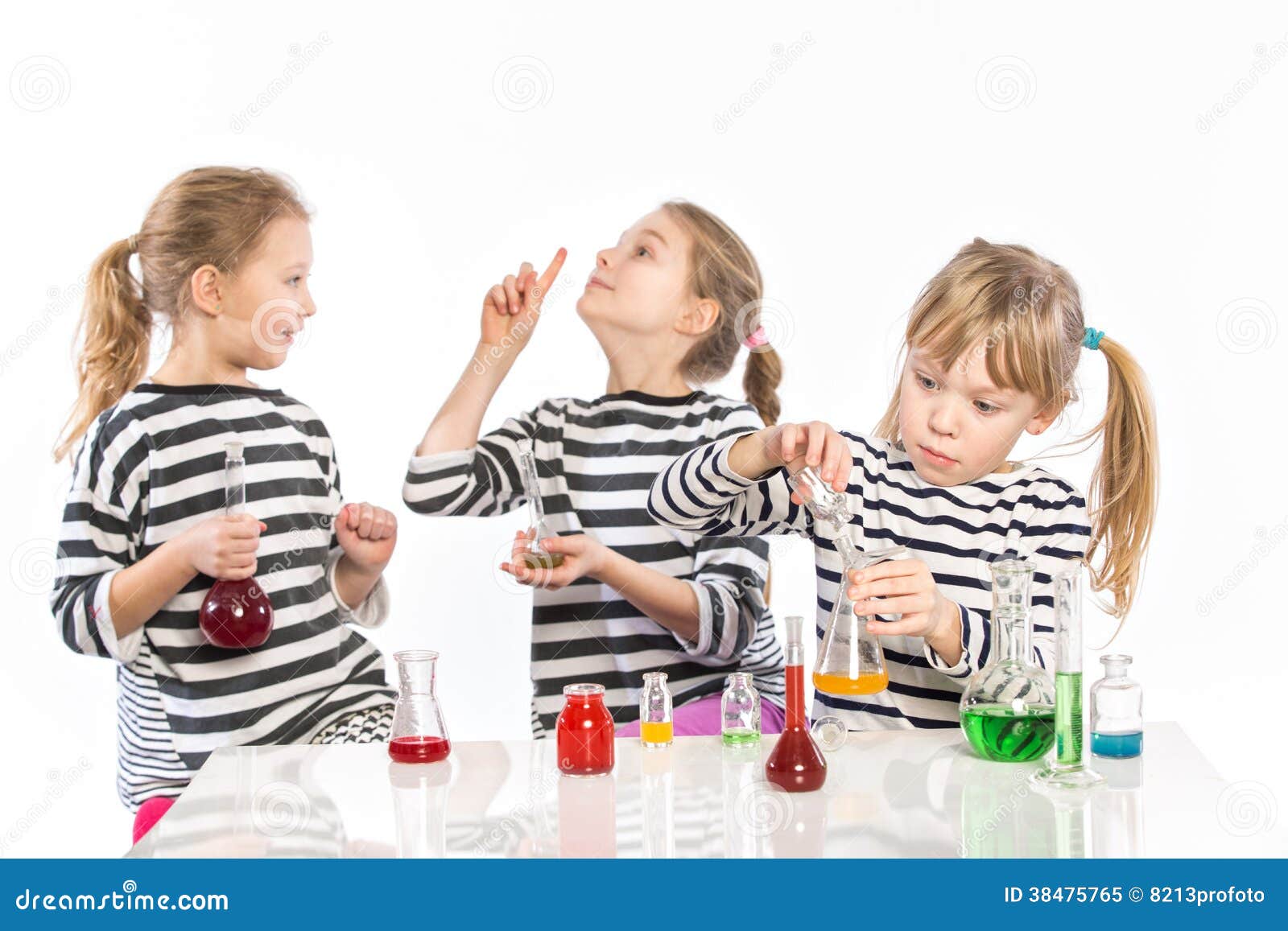 Children Learn Chemistry, Work in the Chemical Laboratory Stock Image ...