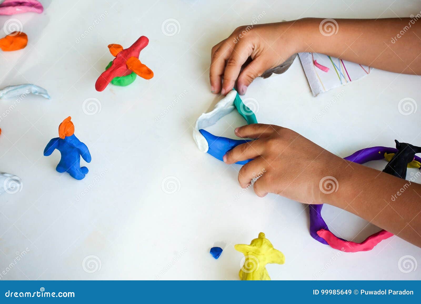Children Learn and Fun with Modeling Clay Stock Image - Image of happy ...