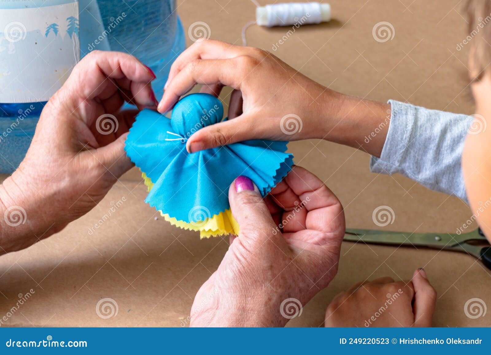 Children Learn How To Make a Rag Doll Stock Image - Image of digit ...