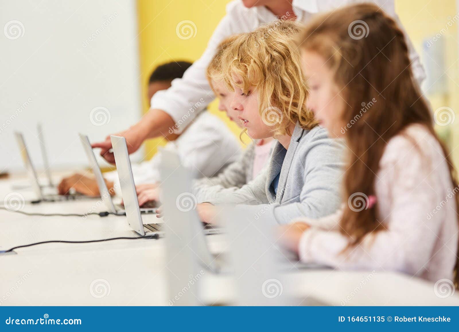 Children Learn Lessons in the Computer Stock Image - Image of class ...