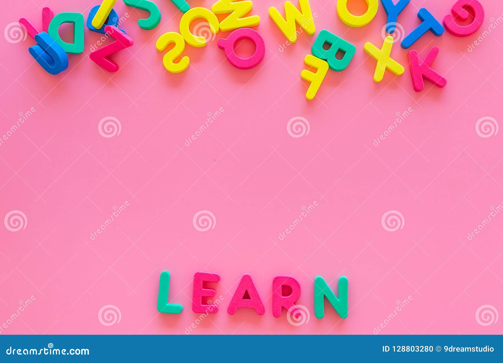 Children Learn Read Concept. Word Learn Written by Plastic Letters on ...