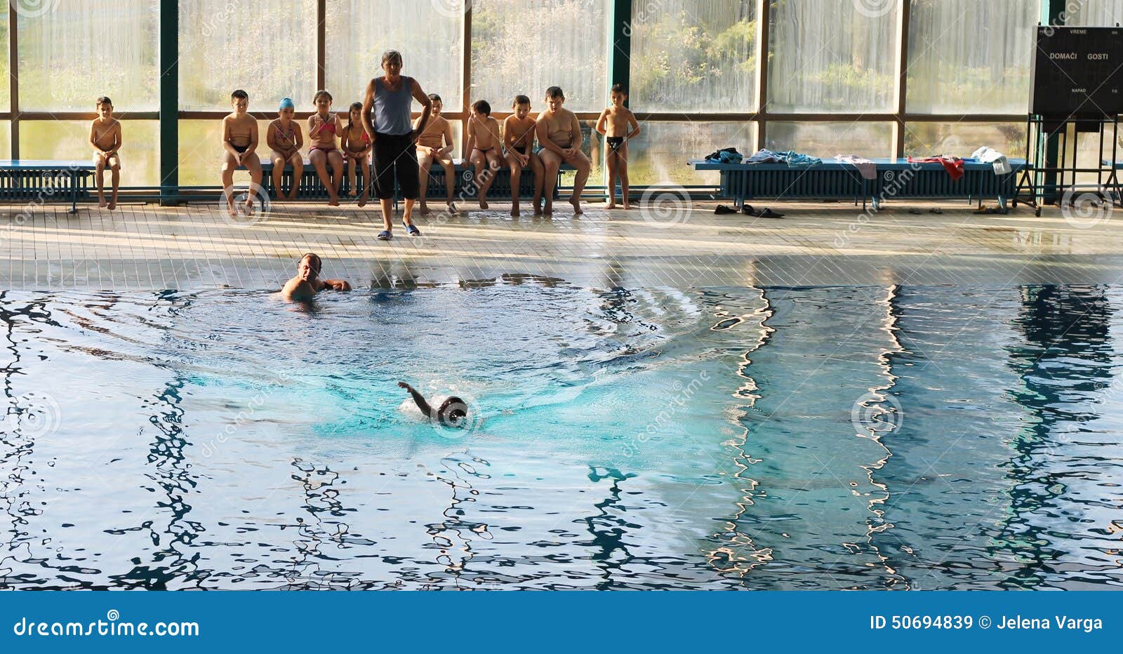 Children learn swimming editorial stock image. Image of healthy - 50694839