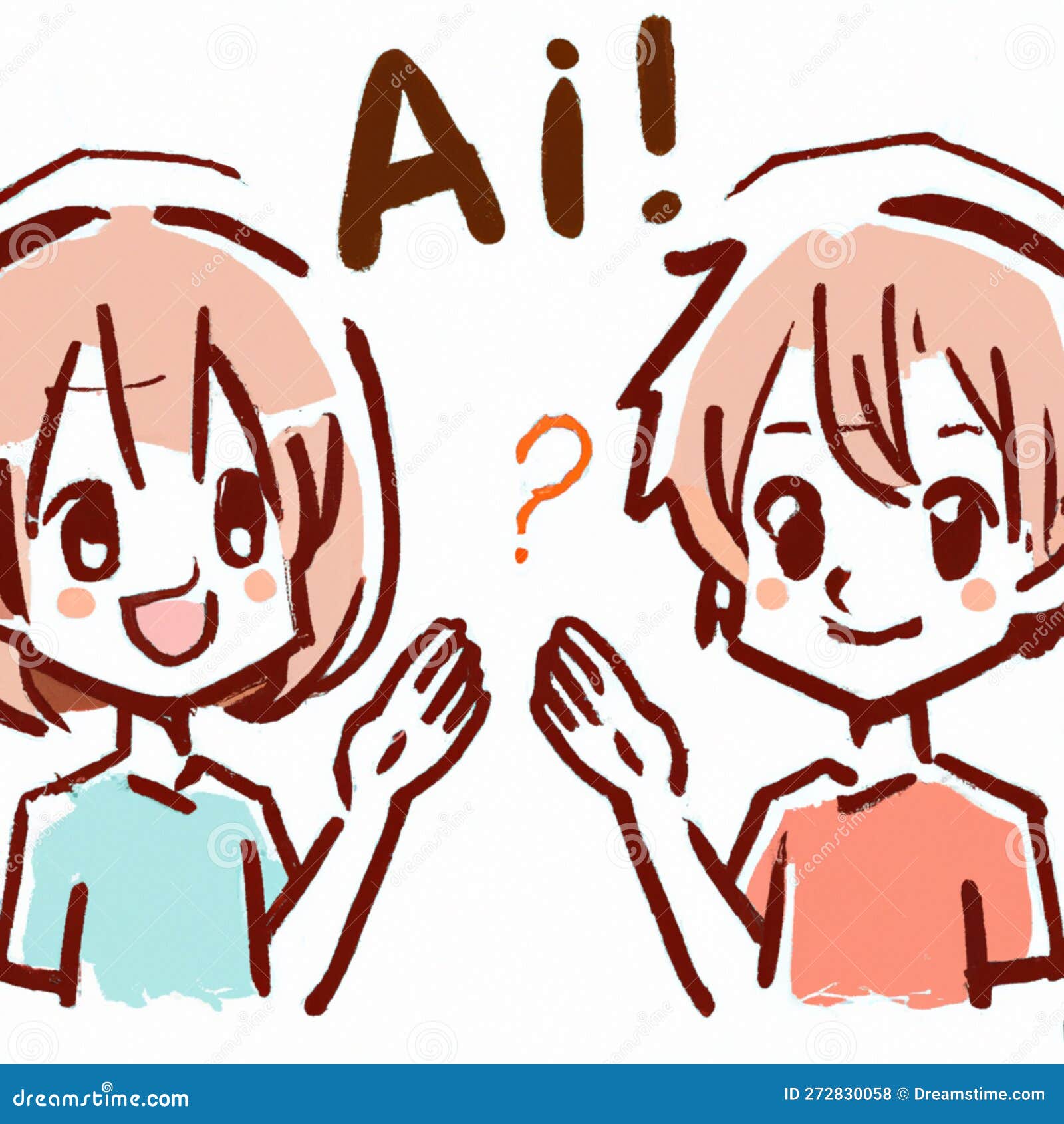 Children Learning about Artificial Intelligence. Cartoon, Anime Consept ...