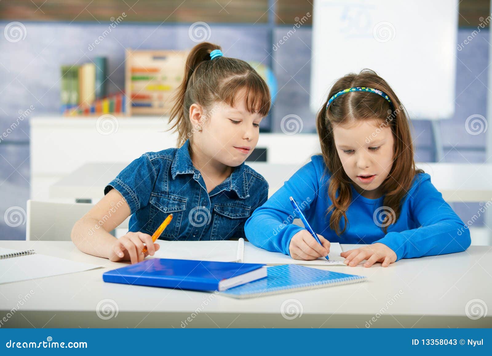 Children Learning in Classroom Stock Image - Image of girls, hair: 13358043