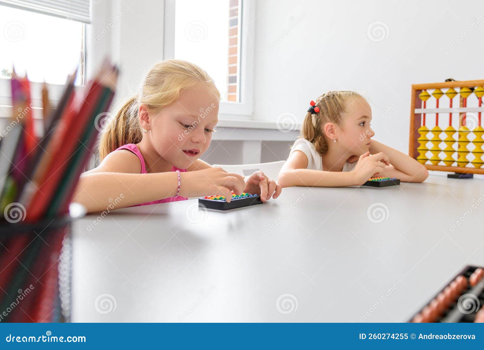 Children with Learning Difficulty in Occupational Therapy. Girls Doing ...