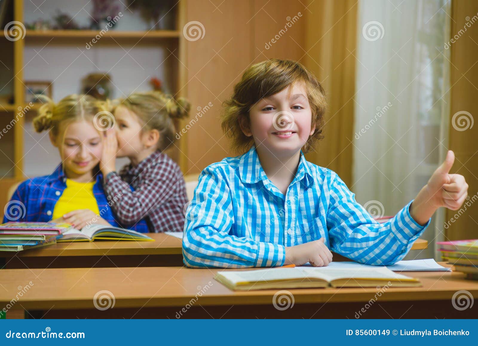 Children Learning and Doing Homework in School Classroom Stock Image ...