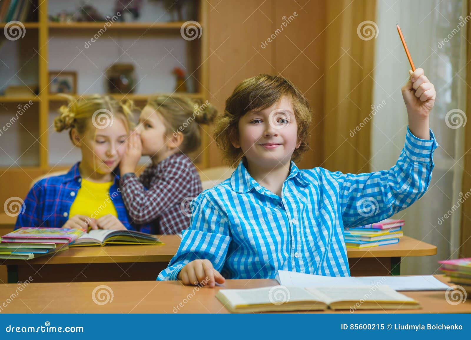 Children Learning and Doing Homework in School Classroom Stock Image ...