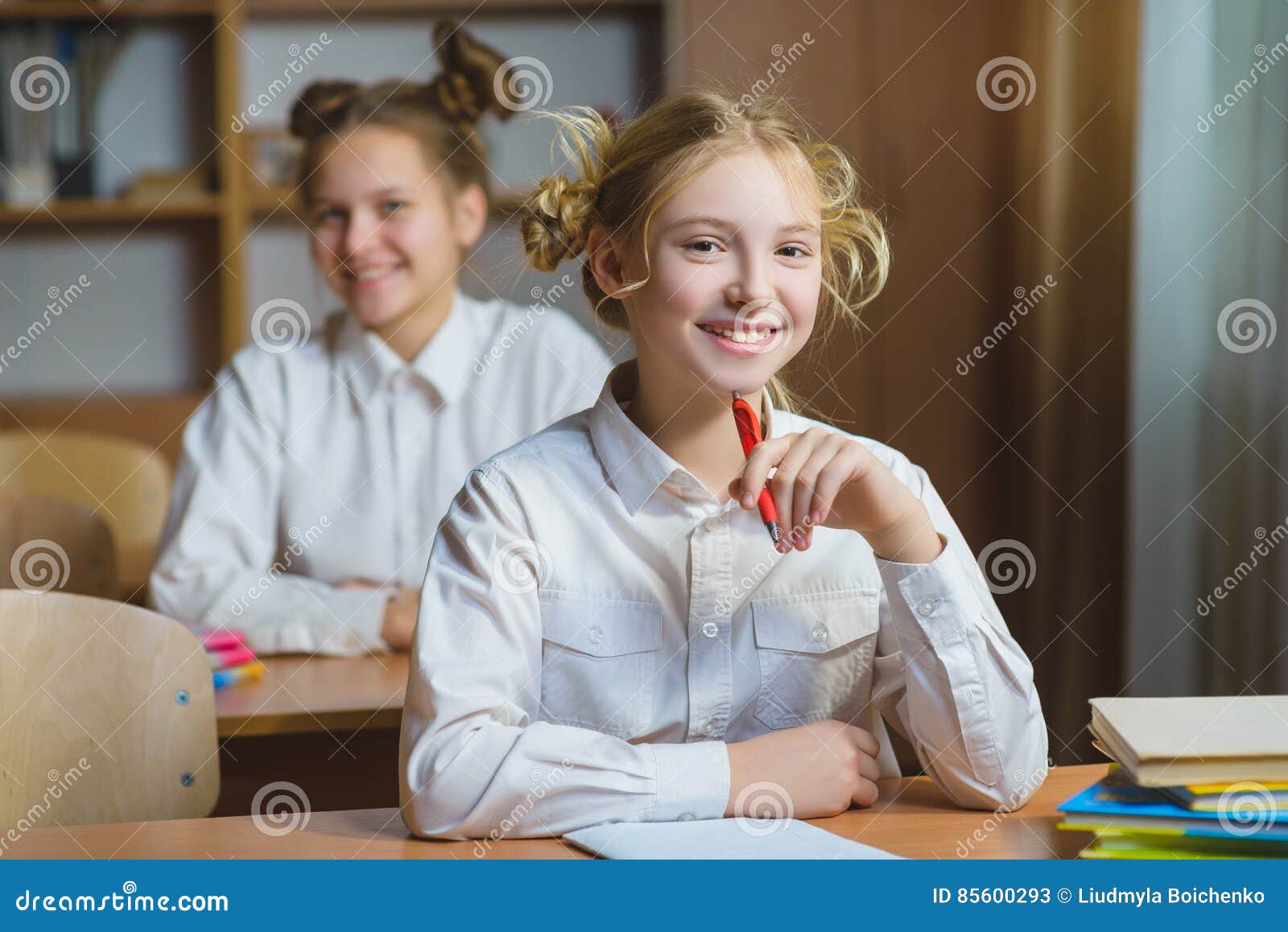 Children Learning and Doing Homework in School Classroom Stock Image ...
