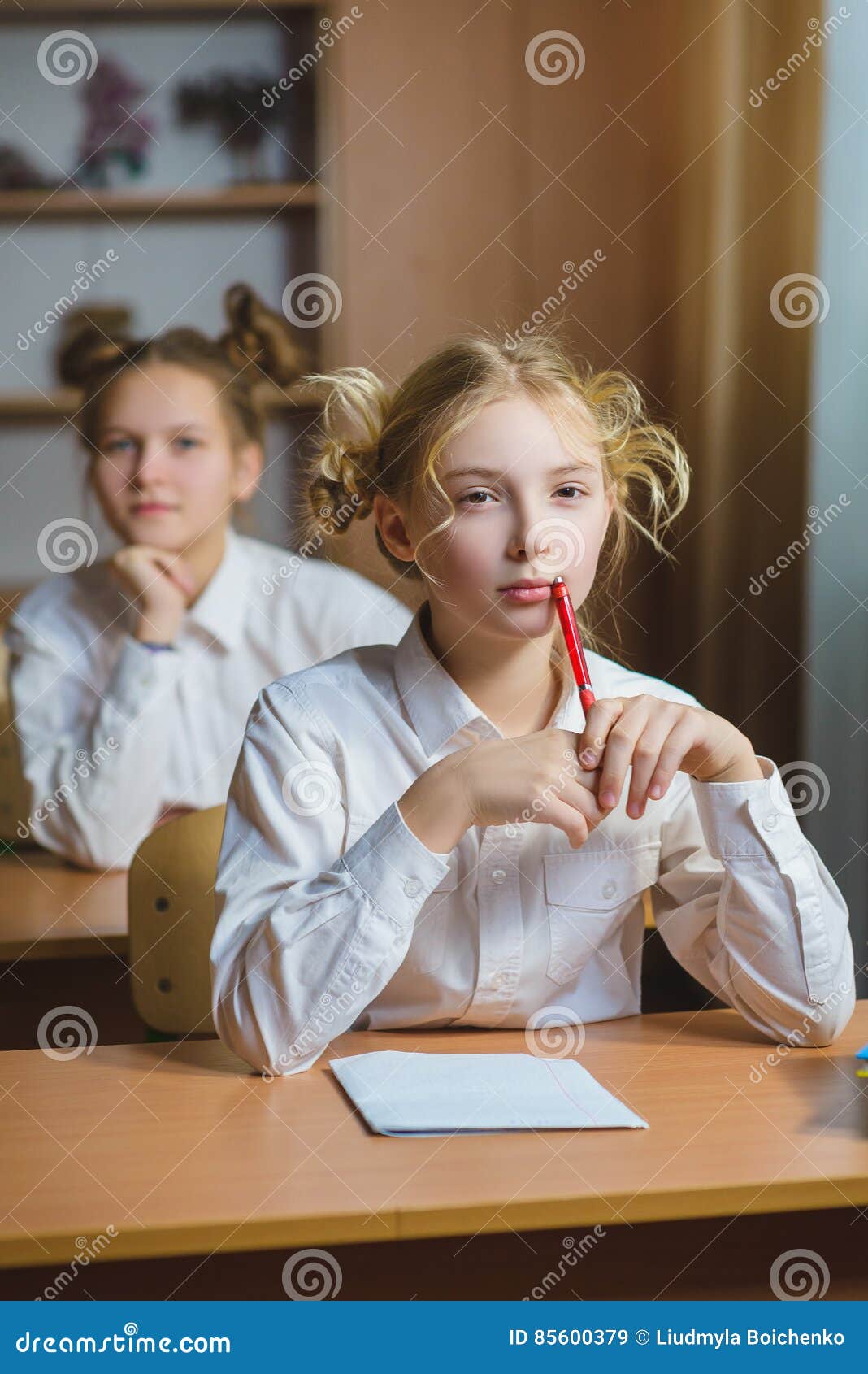 Children Learning and Doing Homework in School Classroom Stock Image ...
