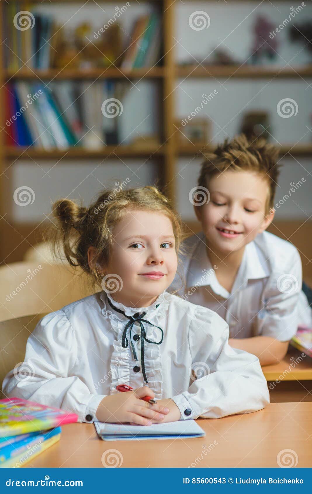 Children Learning and Doing Homework in School Classroom Stock Image ...