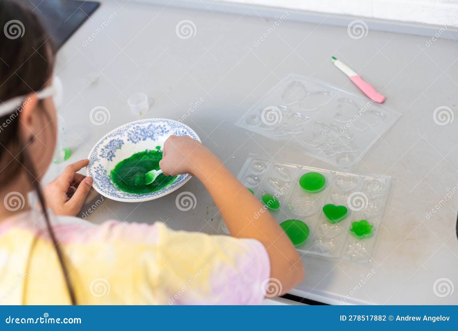 Children are Learning and Doing Science Experiments. Little Girl ...