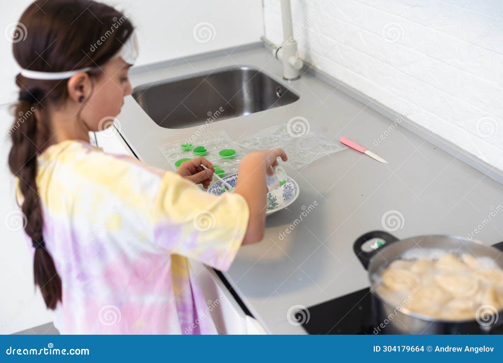 Children are Learning and Doing Science Experiments. Little Girl ...