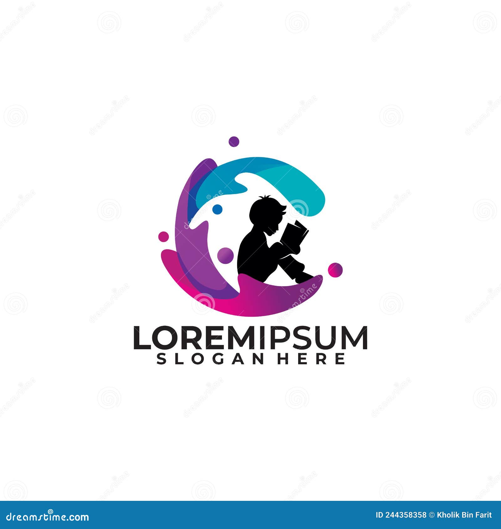 Children Learning Logo Vector Design Template Stock Vector ...