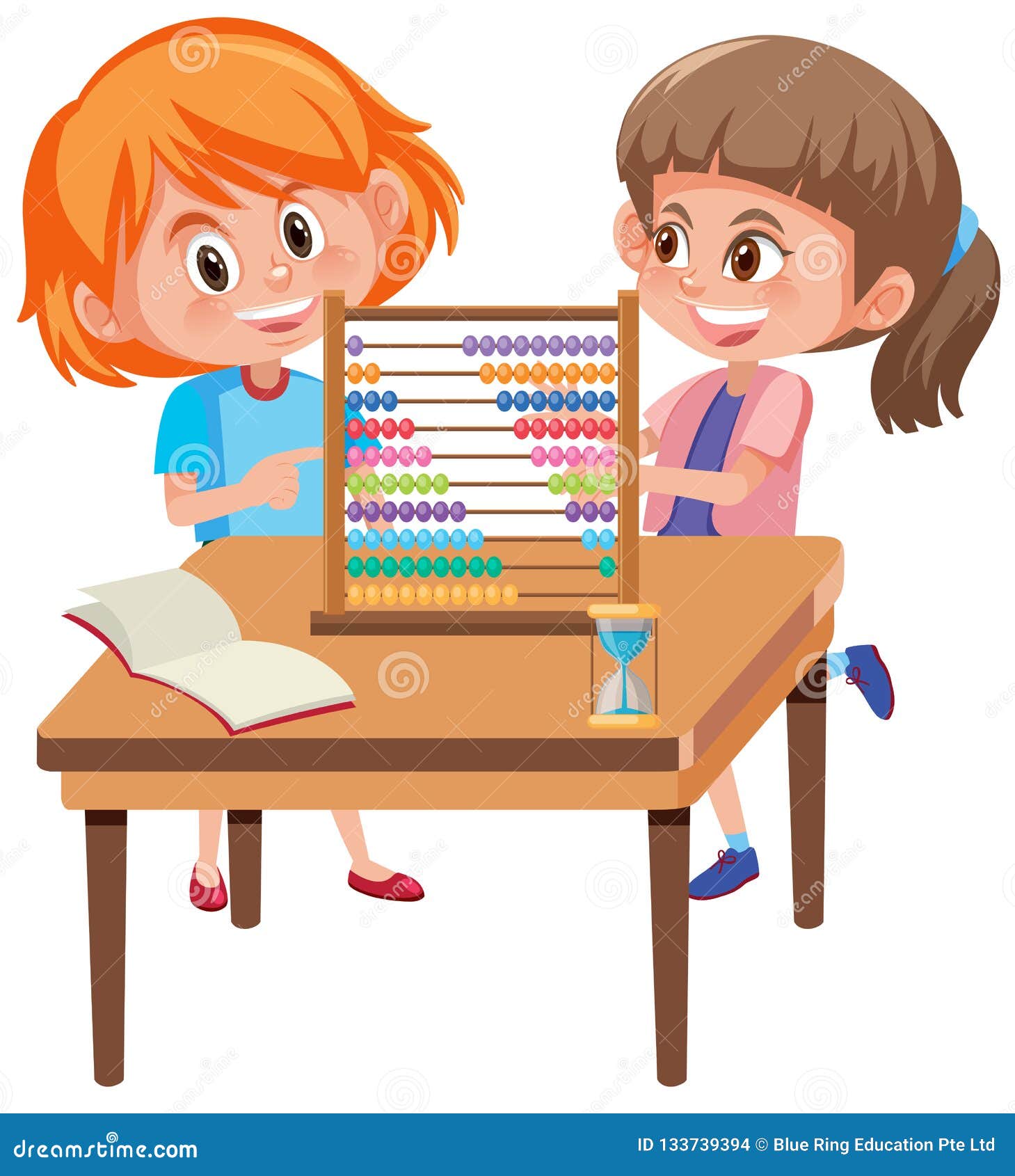 Learning Math On A Good Example. Addition, Fractions Cartoon Vector ...