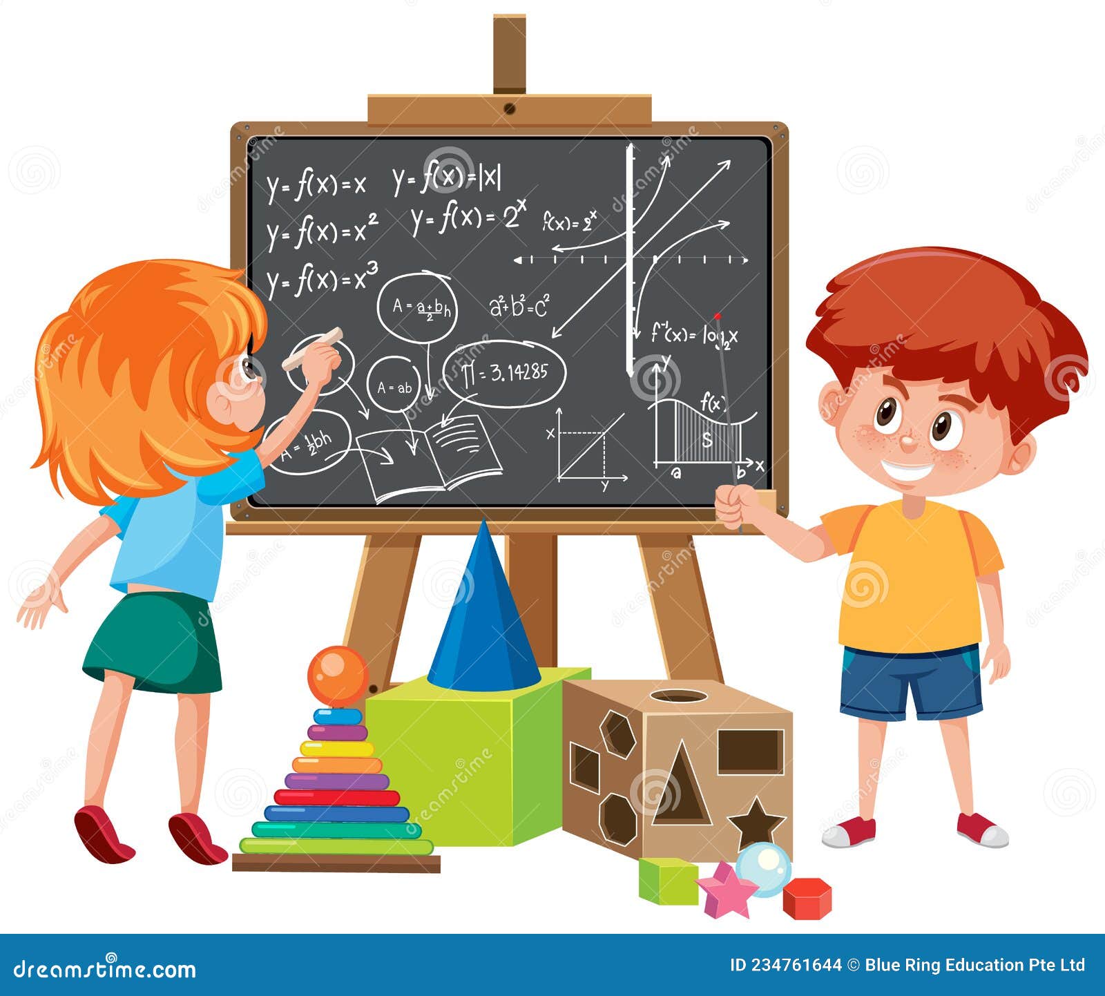 Children Learning Math with Math Symbol and Icon Stock Vector ...