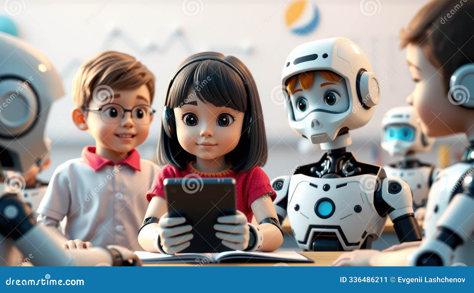 Children Learning with Robots. Stock Image - Image of intelligence ...