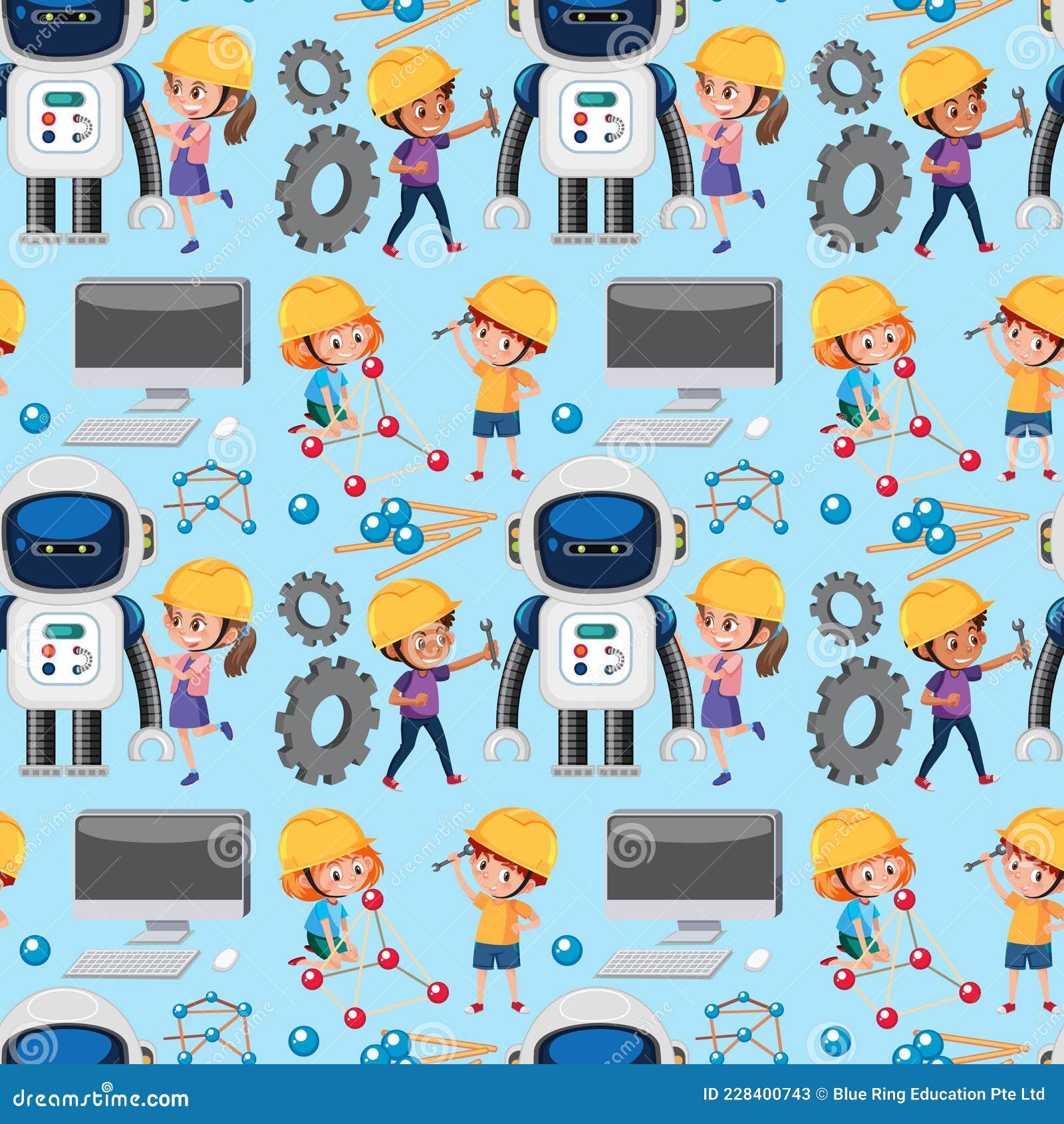 Children Learning Technology with Tools Stock Vector - Illustration of ...