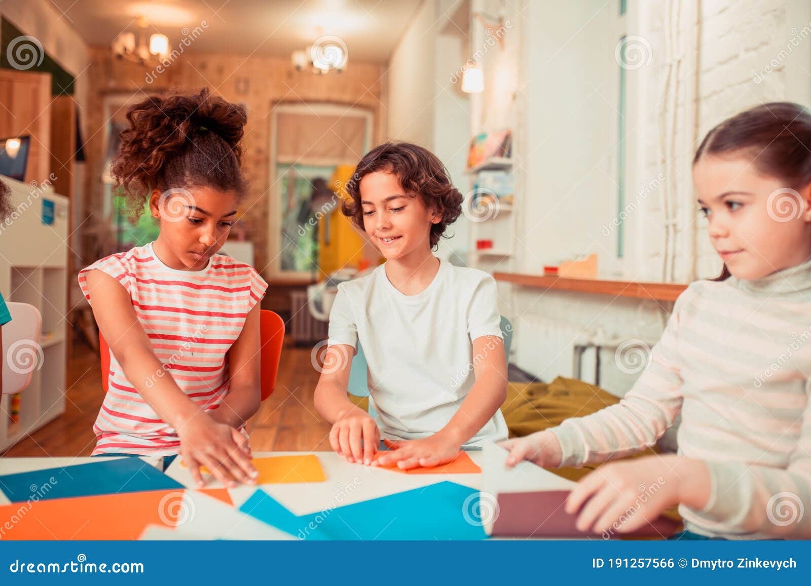 Children Learning To Make Origami in the Class Stock Photo - Image of ...