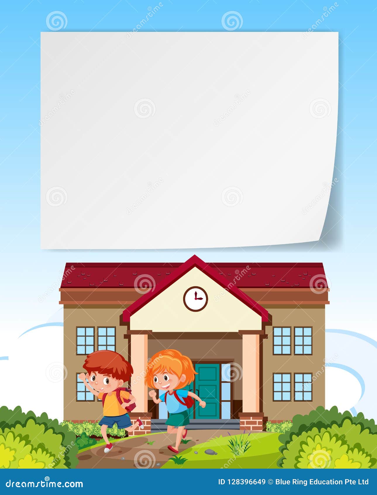 Children Leaving Home Blank Note Stock Vector - Illustration of element ...