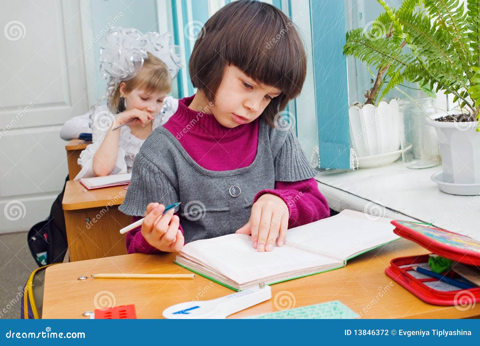 Children at a lesson stock photo. Image of lesson, solve - 13846372