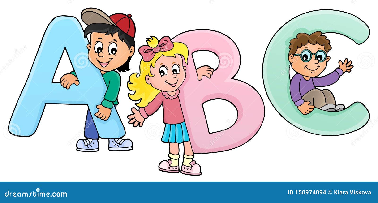 Children with Letters ABC Theme 2 Stock Vector - Illustration of happy ...