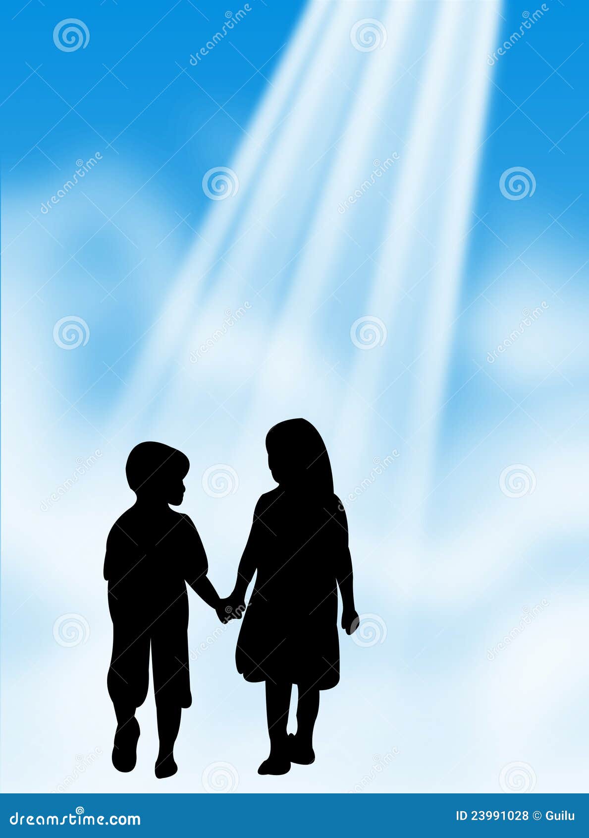 Children in the light stock illustration. Illustration of spring - 23991028