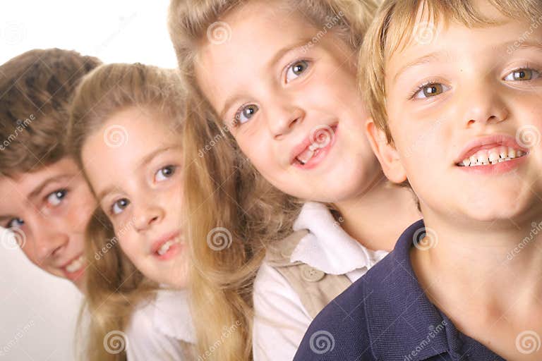 Children in a line stock photo. Image of caucasian, affection - 3591944