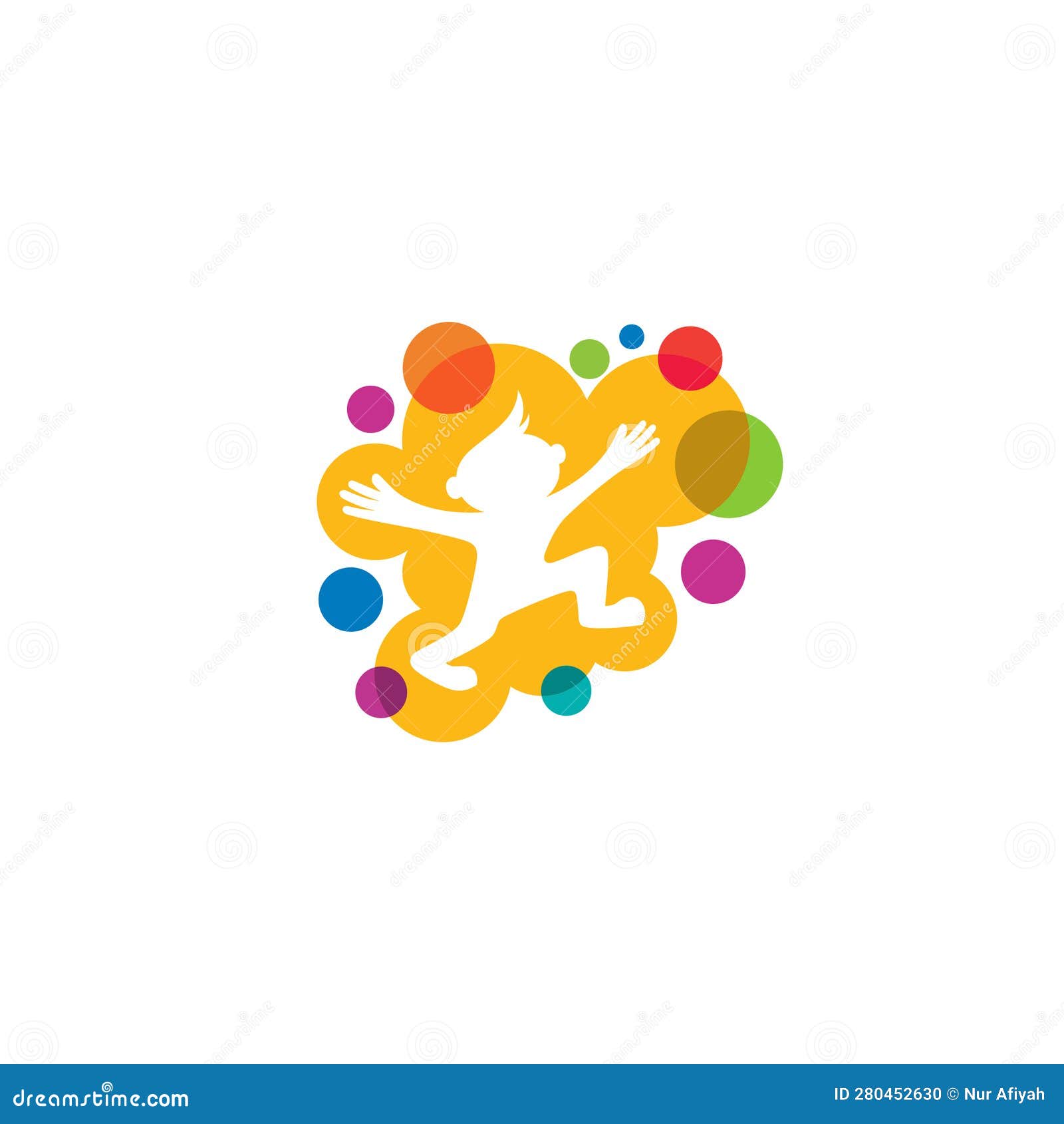 Children Logo with Bubble Colorful Design, Playgroup Icon Stock Vector ...