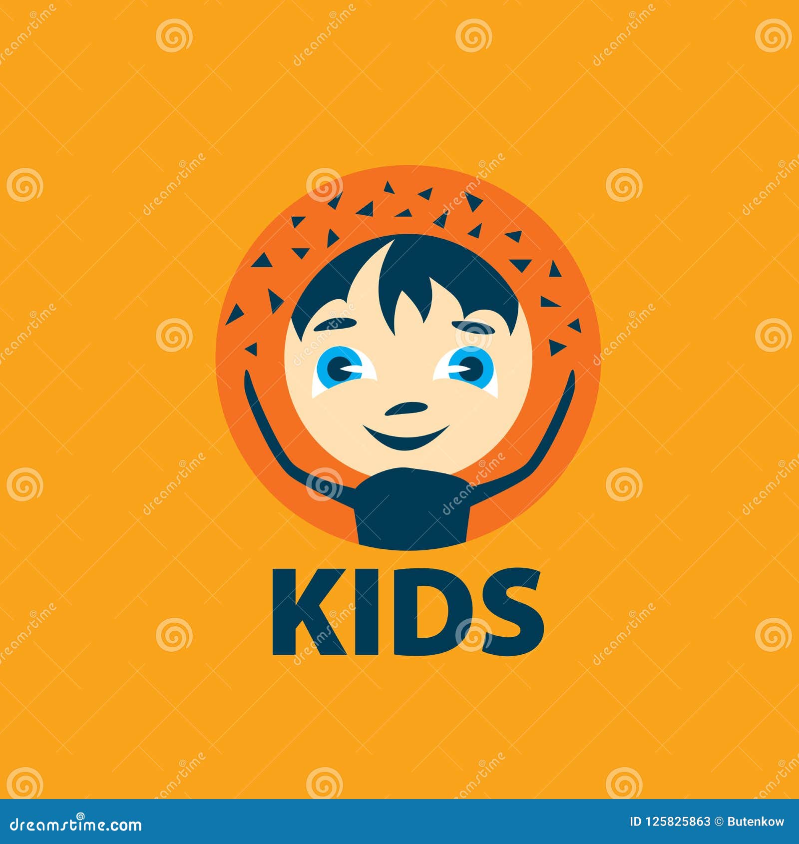 Vector logo kids stock vector. Illustration of design - 125825863