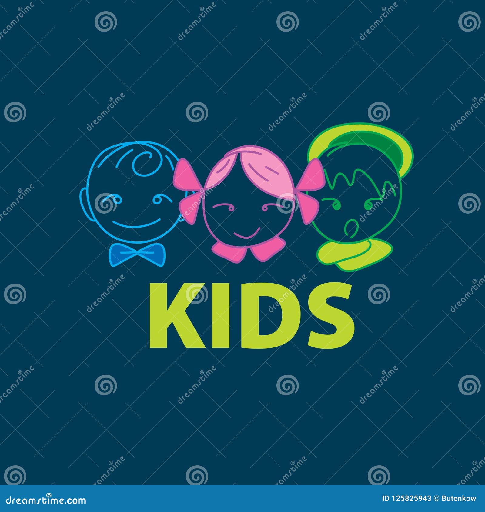 Vector logo kids stock vector. Illustration of design - 125825943