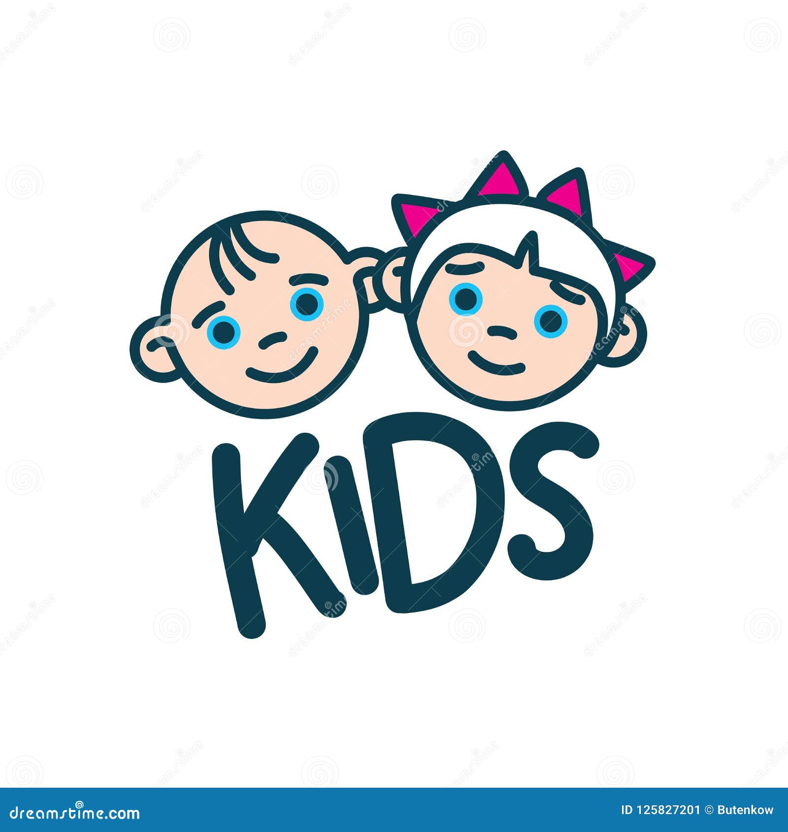 Vector logo kids stock vector. Illustration of friendship - 125827201