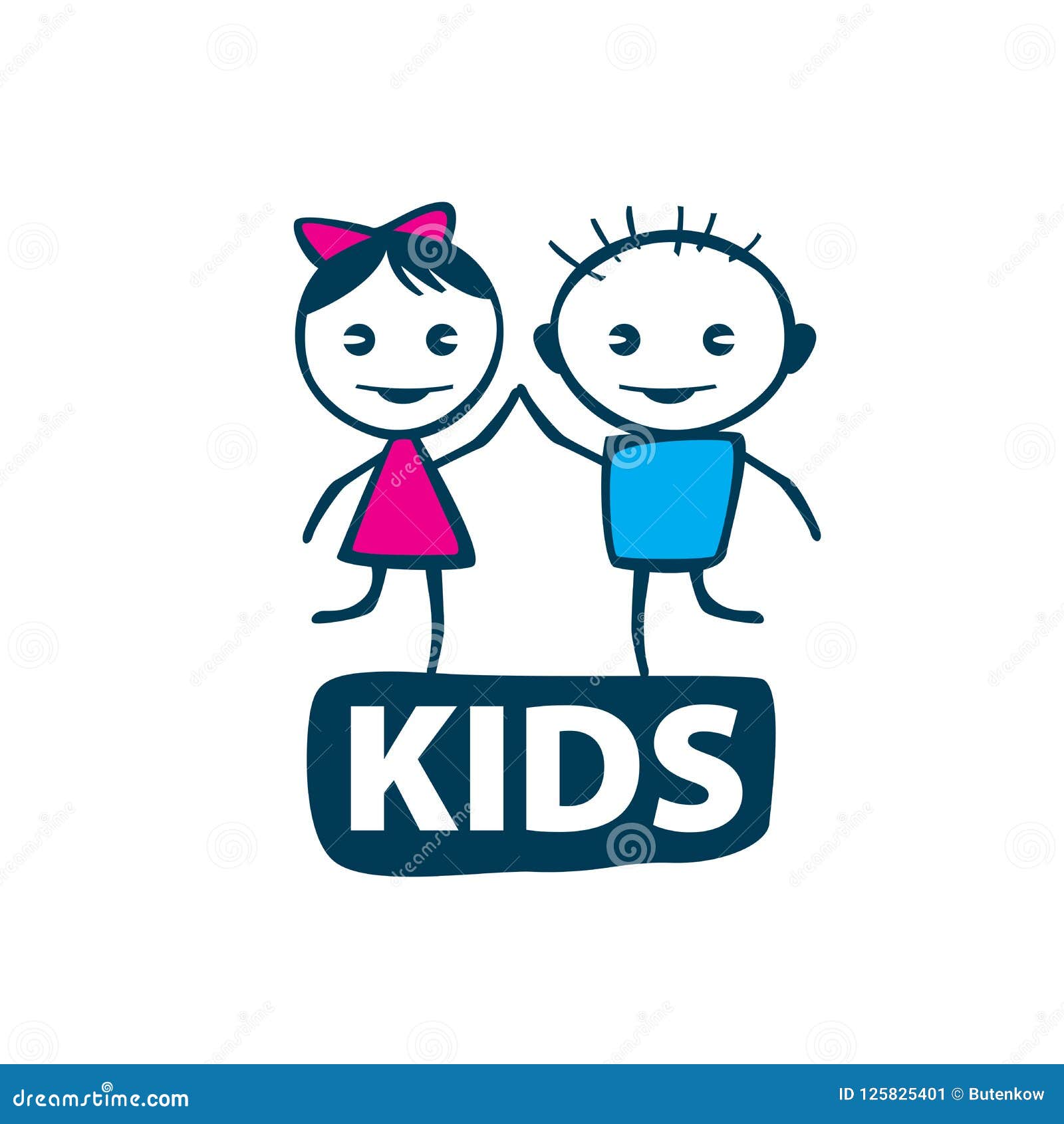 Vector logo kids stock vector. Illustration of family - 125825401