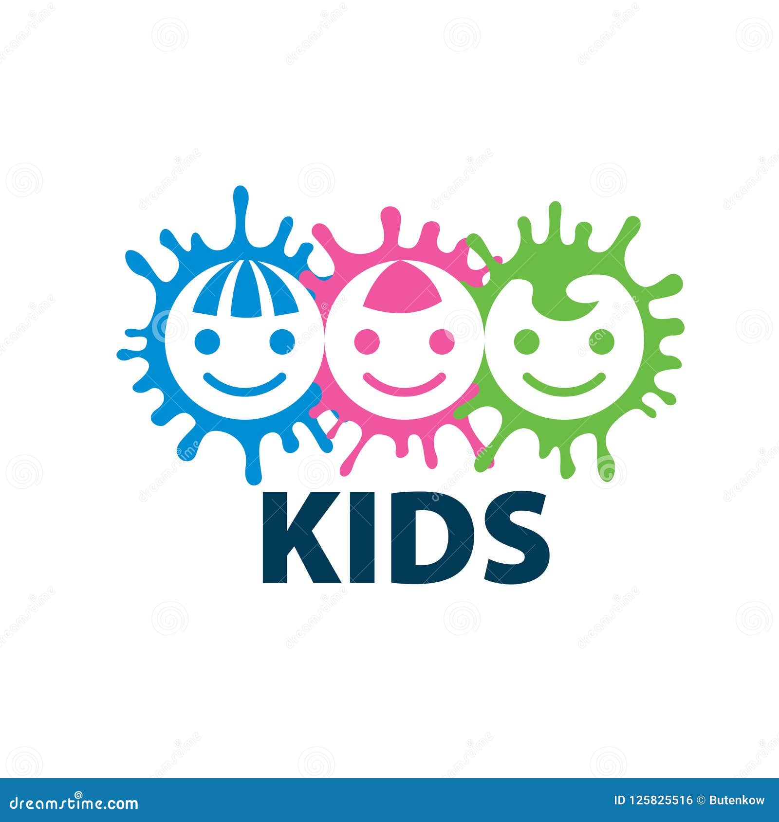 Vector logo kids stock vector. Illustration of element - 125825516