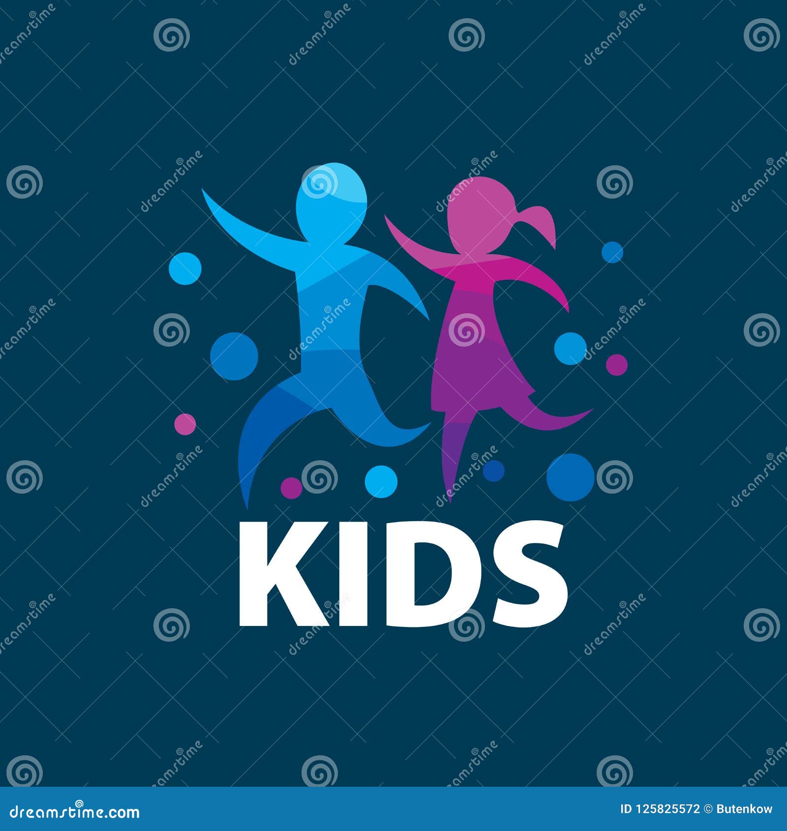 Vector logo kids stock vector. Illustration of abstract - 125825572