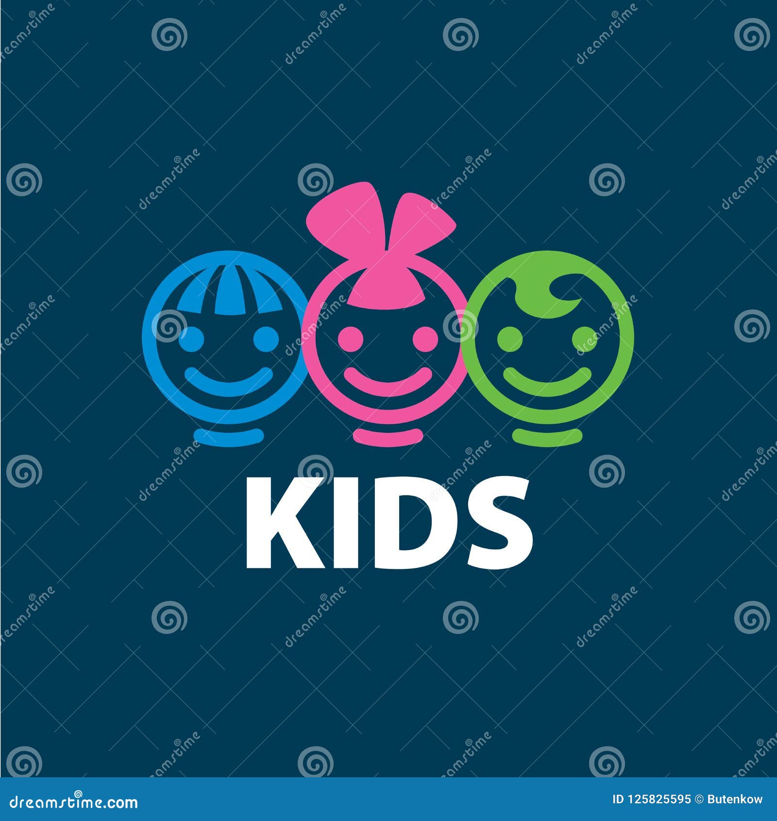 Vector logo kids stock vector. Illustration of childhood - 125825595