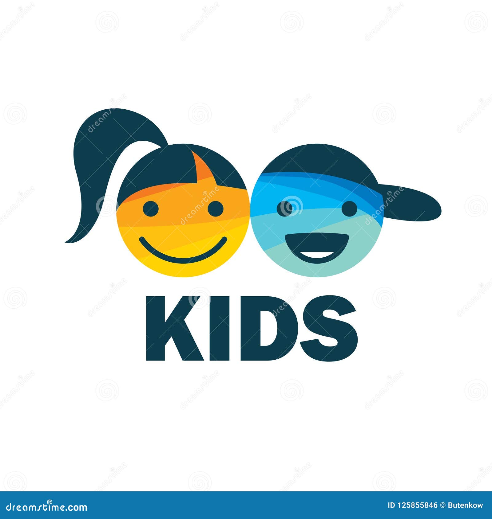 Vector logo kids stock vector. Illustration of icon - 125855846