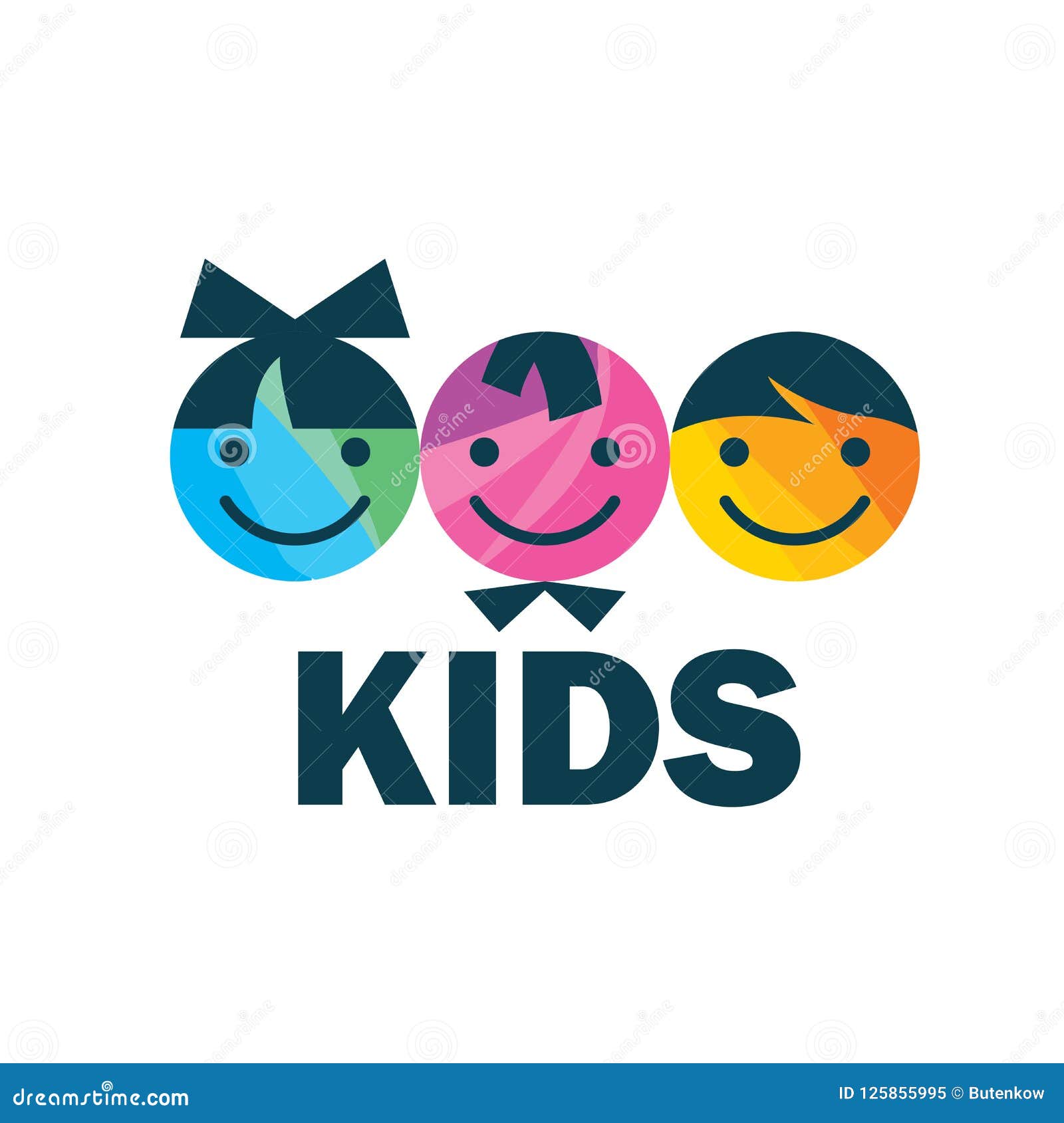 Vector logo kids stock vector. Illustration of happiness - 125855995