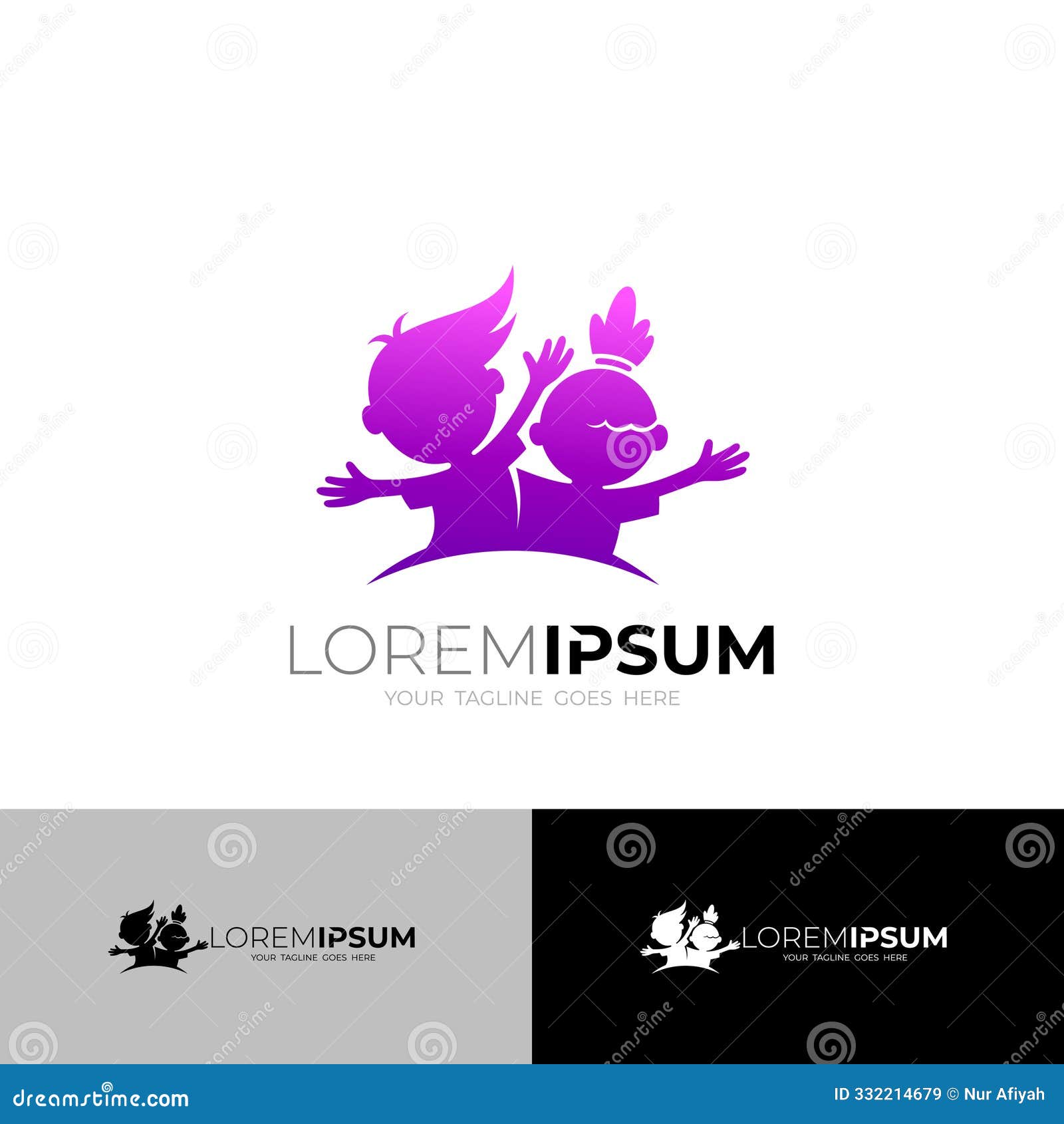 Children Logo with Education Design Template, Kids Stock Vector ...