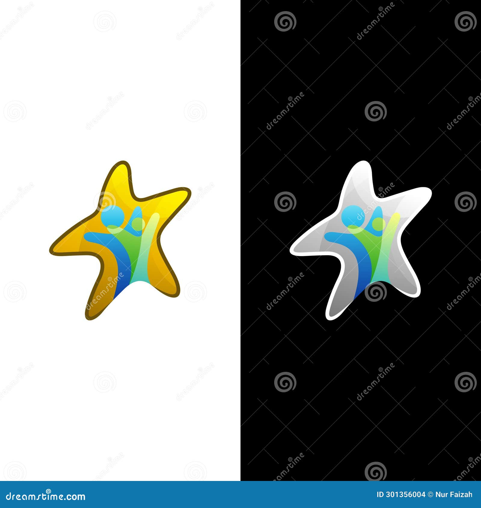 Children Logo with Star Design Combination, Dream Icons Stock Vector ...