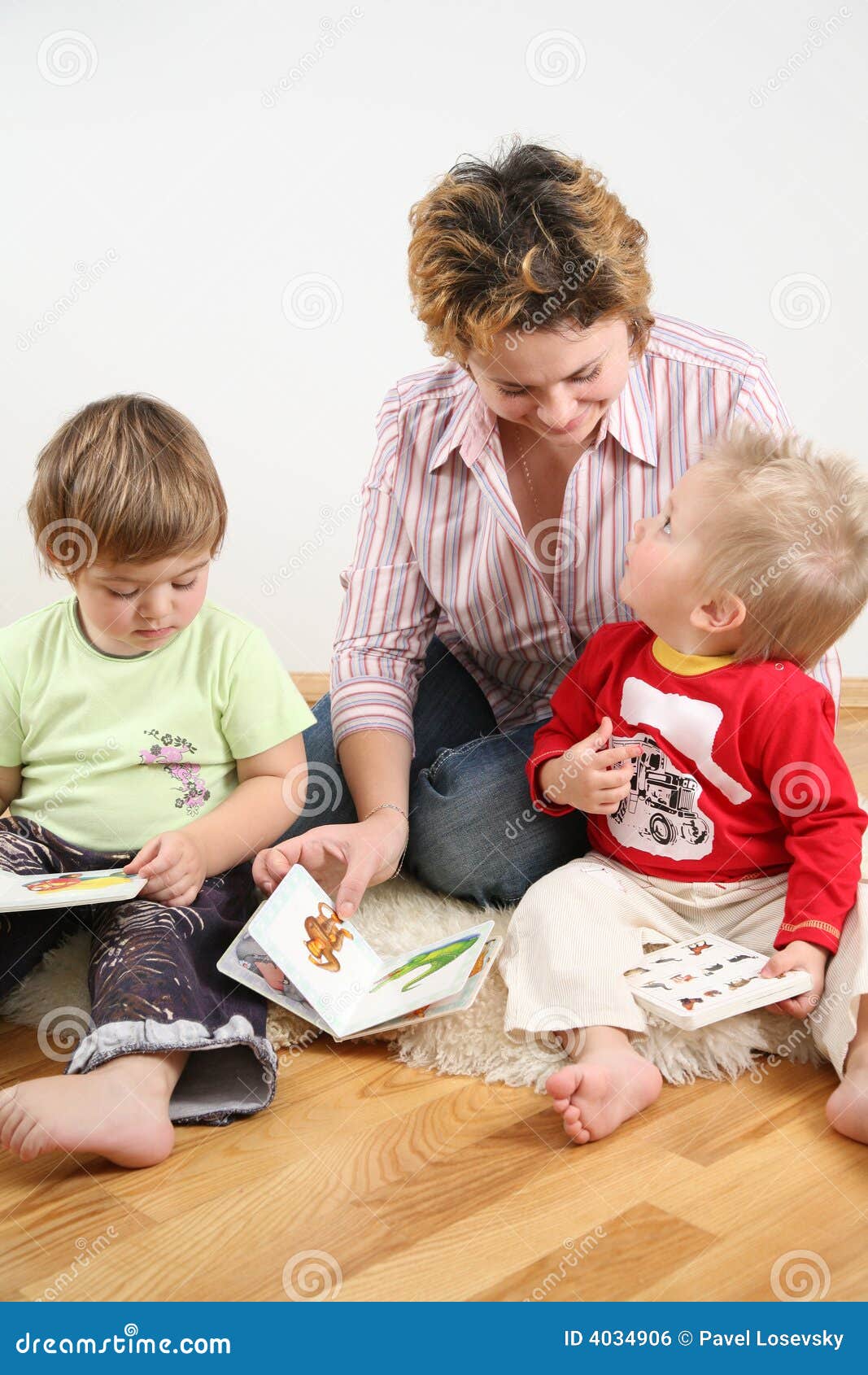 Children Looking Books with Mother 2 Stock Photo - Image of mother ...
