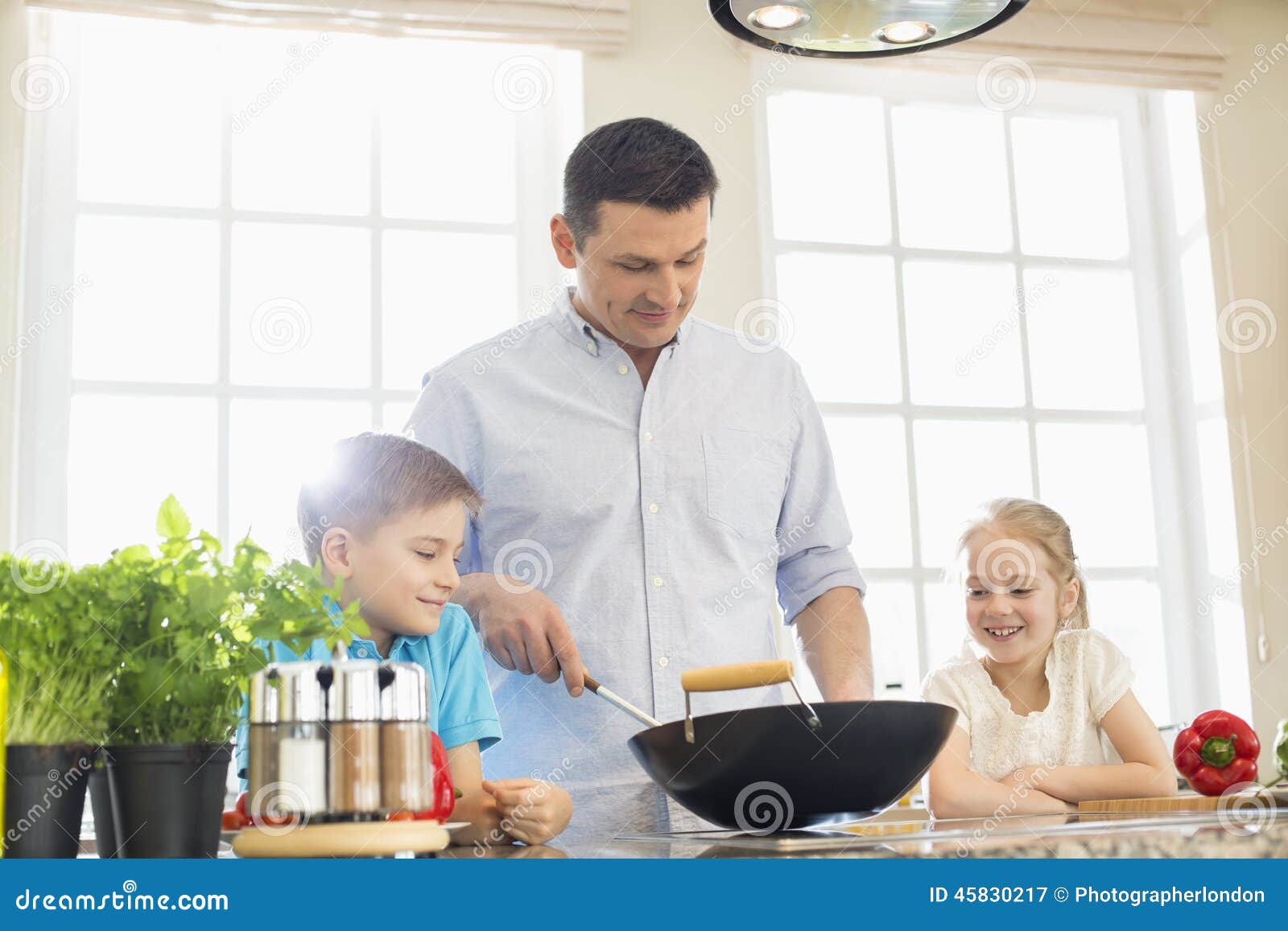 Father Son Eat Food And Have Fun. Menu For Children. Family Enjoy ...