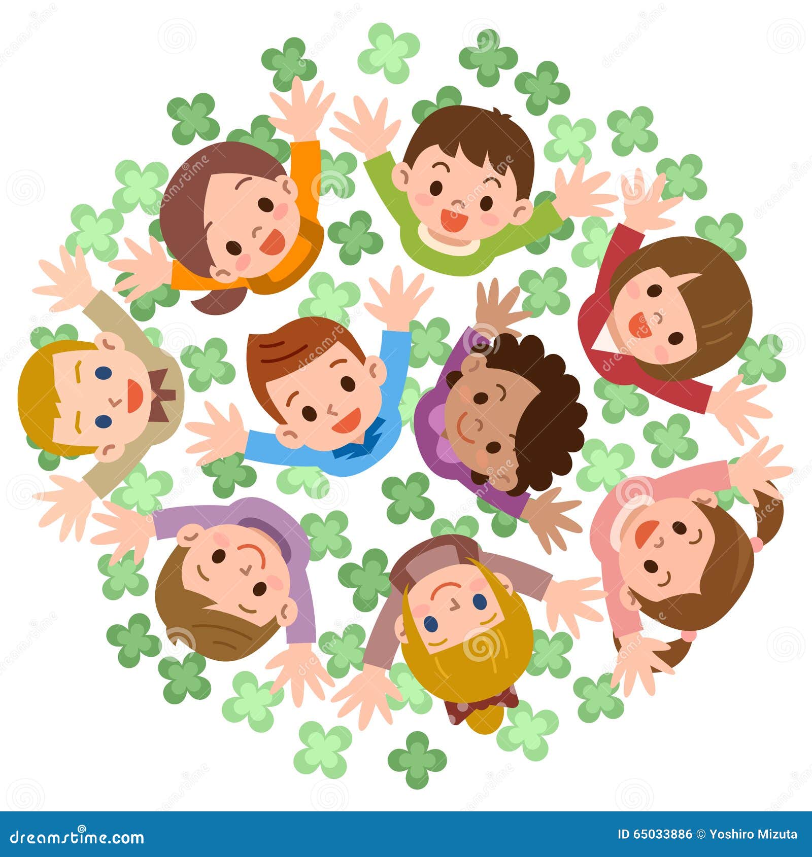 Children are Looking Up Smiling Stock Vector - Illustration of girl ...