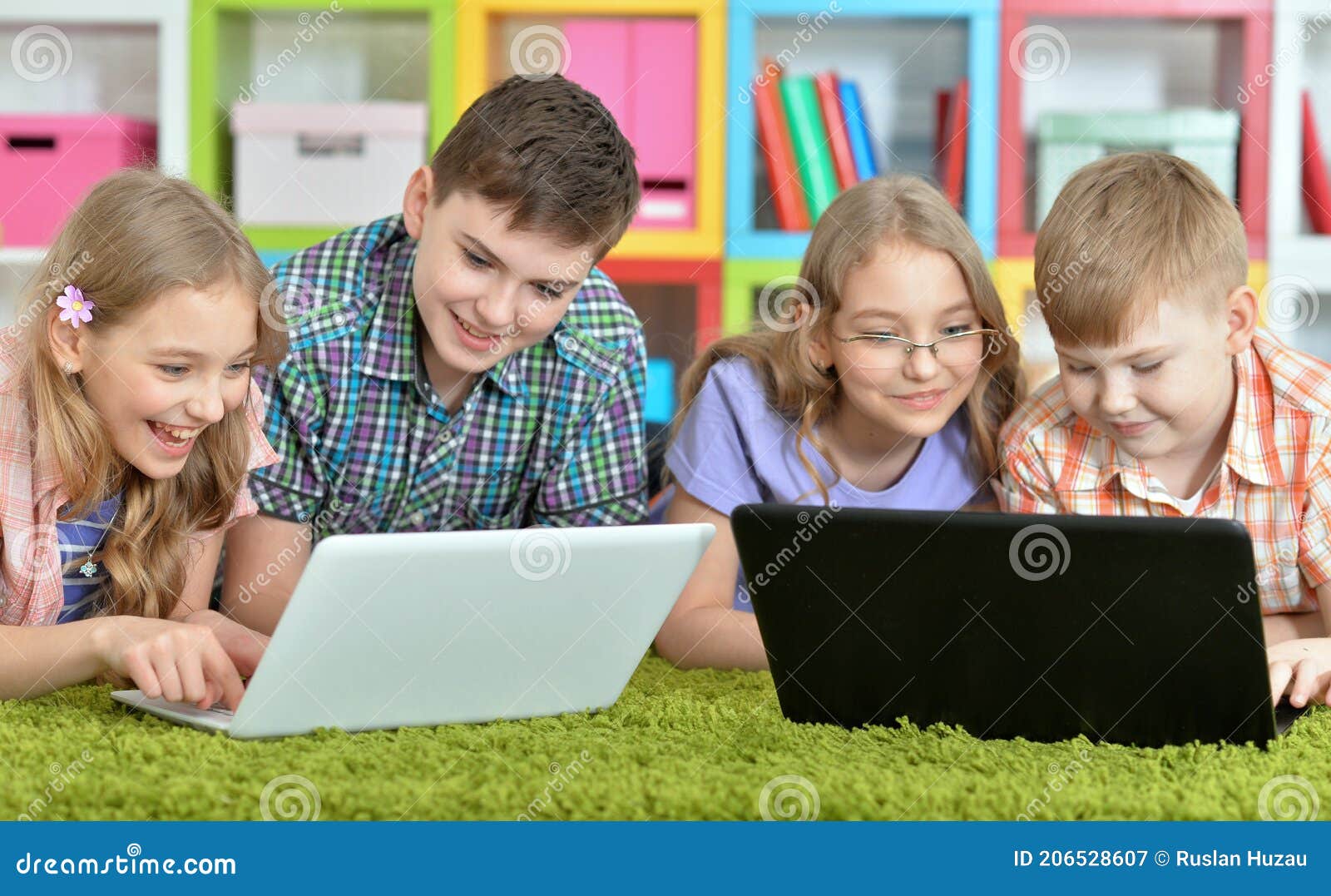 Children With Laptops Stock Image | CartoonDealer.com #3013111