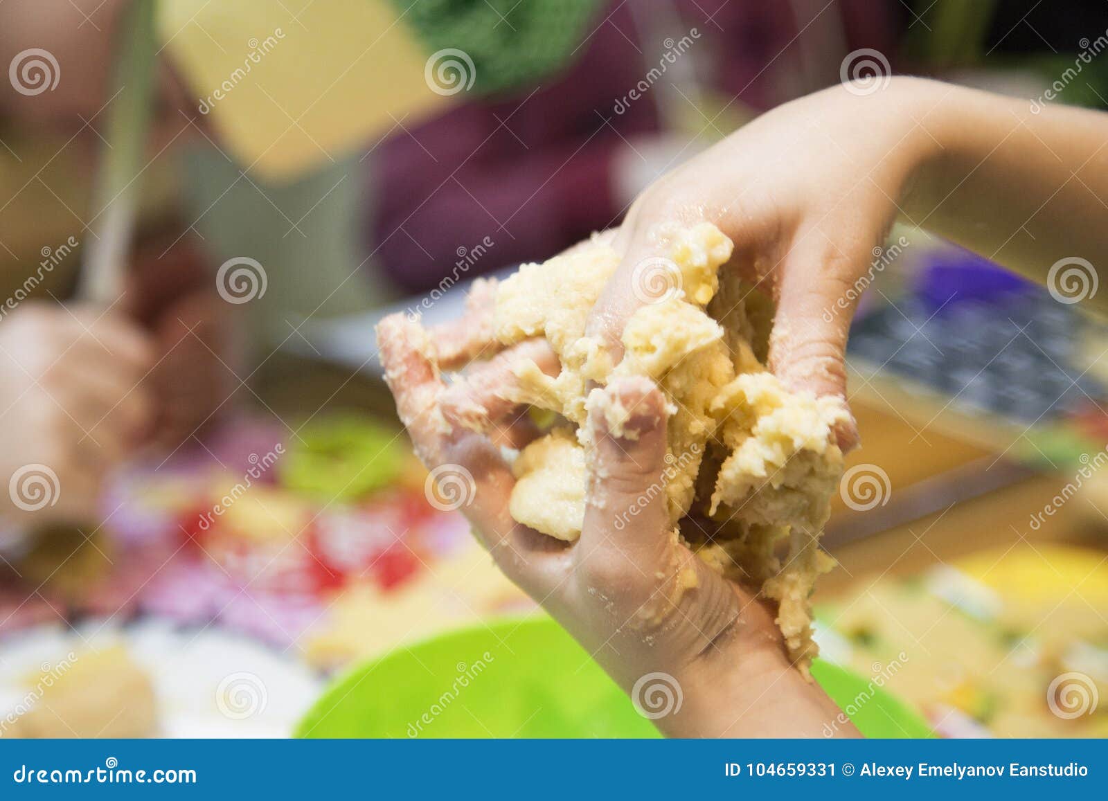 Children Make Cookies from Their Own Form. Stock Image - Image of hand ...