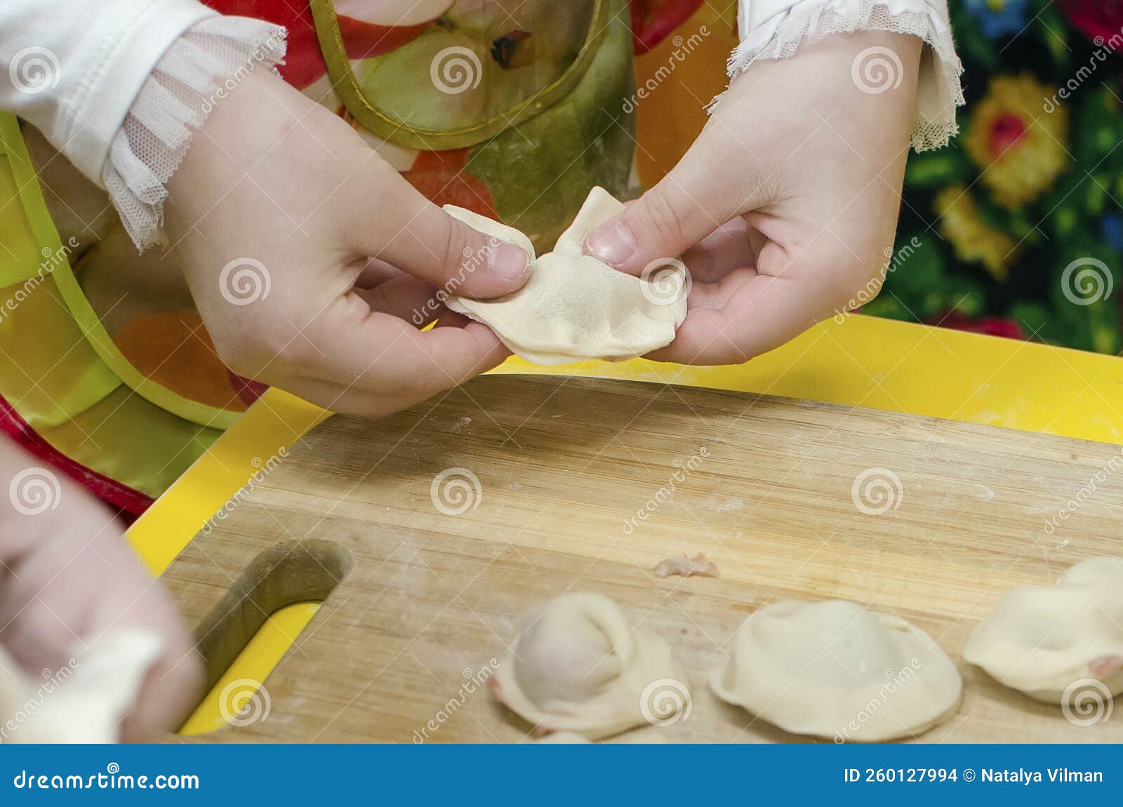 Children Make Dumplings at Home Stock Photo - Image of organic, gourmet ...
