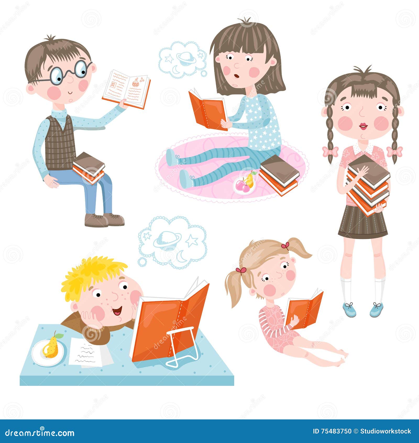 Children make lessons stock vector. Illustration of handmade - 75483750