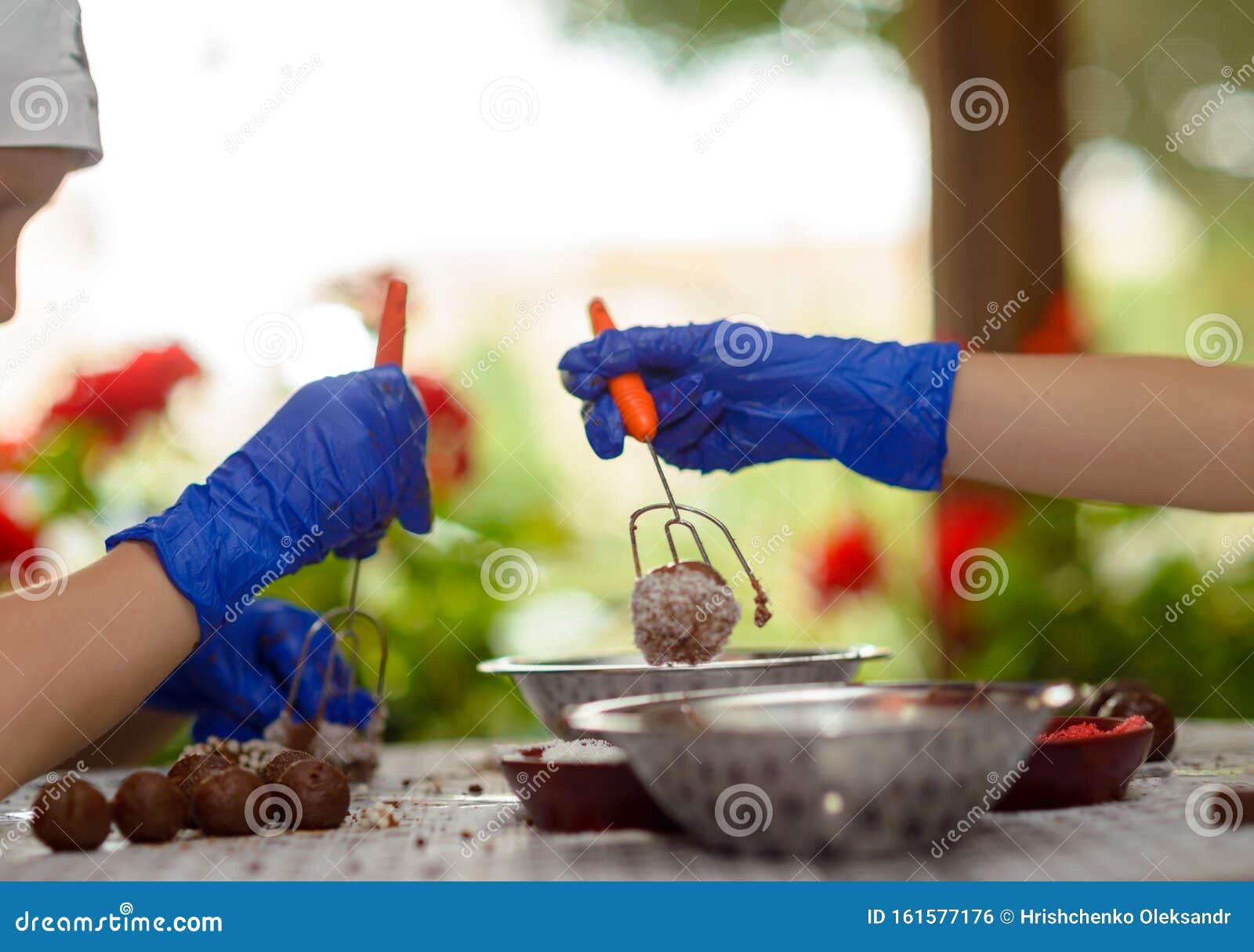 Children Make Simple Figures from Chocolate at a Master Class Stock ...